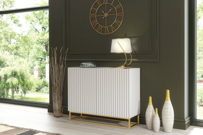 Ripple Sideboard 100cm White Fluted Design - Creative Furniture