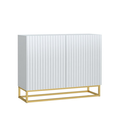 Ripple Sideboard 100cm White Fluted Design - Creative Furniture