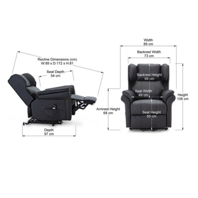 Rise Recliner Chair With Single Motor, Remote Control, Pocket Storage ...