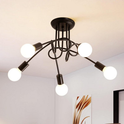 Riserva Industrial Sputnik Ceiling Light, Modern 5 Lights E 27 Metal ...