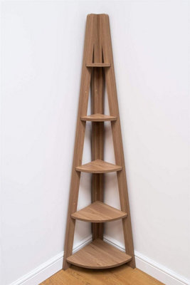 Riva Scandinavian Retro Corner Ladder Bookcase Shelving Shelf Unit Oak ...