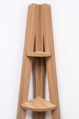 Riva Scandinavian Retro Corner Ladder Bookcase Shelving Shelf Unit Oak ...