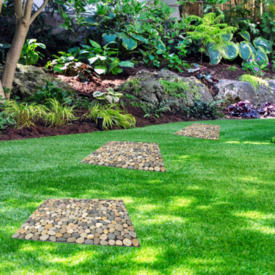 River Rock Stepping Stones Door Mat - Indoor or Outdoor Pebble Stone ...