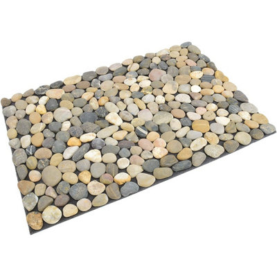 River Rock Stepping Stones Door Mat - Indoor or Outdoor Pebble Stone ...