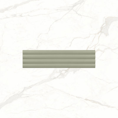 Riveria Sage Green Matt Bump Ceramic Brick Metro Tile