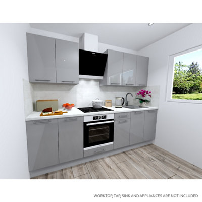 Riviera 7 Units Professional Kitchen Cabinet Set - Grey Gloss