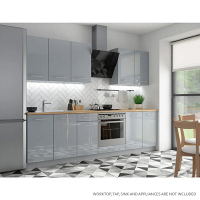Riviera 7 Units Professional Kitchen Cabinet Set - Grey Gloss