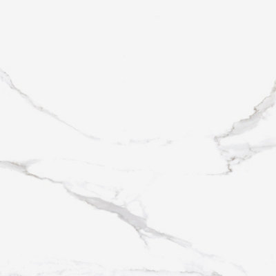 Riviera White Marble Effect Matt Porcelain Tile 60 x 60cm