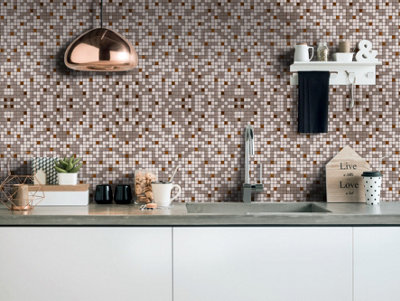 RIYADH BRONZE - Peel and Stick Mosaic Tile Sample