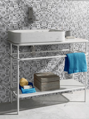 RIYADH SILVER - Peel and Stick Mosaic Tile