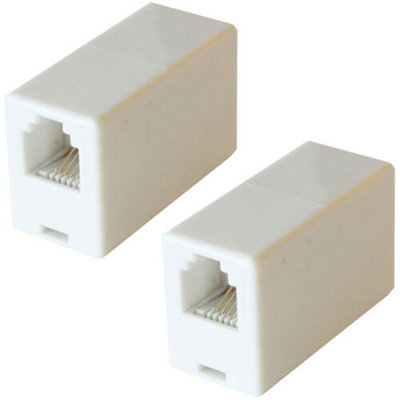 RJ11 Female to Socket Coupler Joiner Adapter Phone Broadband Router ...