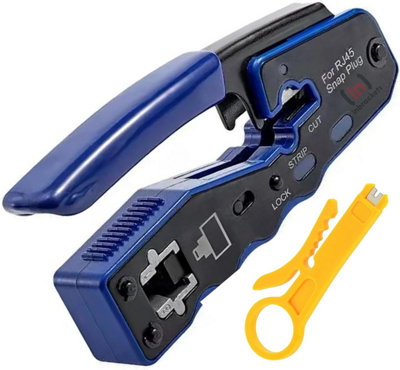 RJ45 Crimp Tool Crimper Pass Through Easy for Cat5e Cat6 Ethernet ...