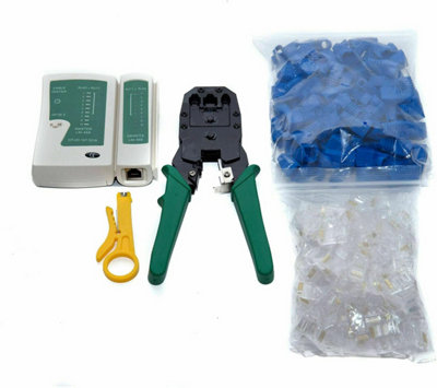 RJ45 Ethernet Cable Crimping Crimper Network Tester Punch Down Tool Kit Set