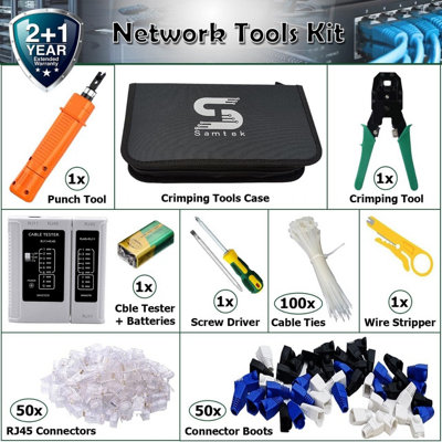 RJ45 Ethernet Network Tool Kit 9-in-1 Cable Tester Tracer, Crimper ...