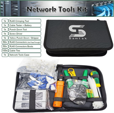 RJ45 Ethernet Network Tool Kit 9-in-1 Cable Tester Tracer, Crimper ...