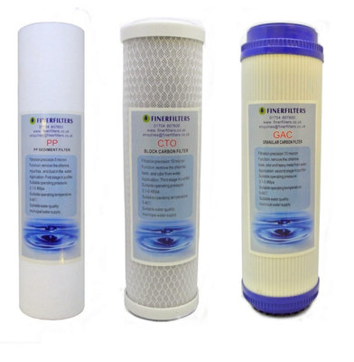 RO Replacement Water Filters - 10" x 2.5" Drop In - PP Sediment, GAC ...