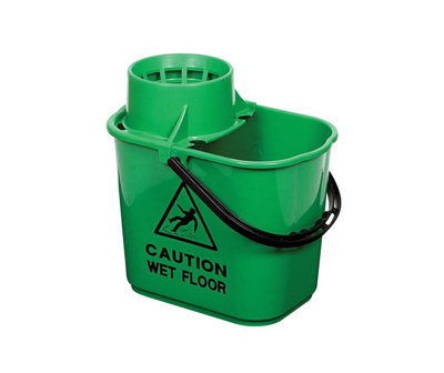 Robert Scott Green Plastic Mop Bucket with Wringer 15 Litre | DIY at B&Q