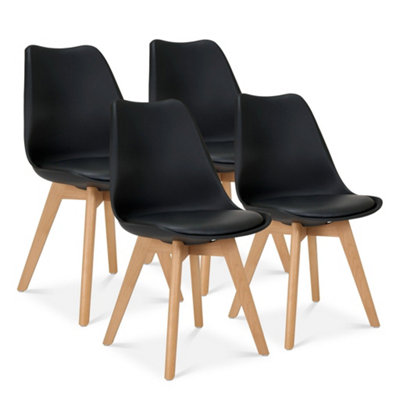 Rocco Tulip Dining Chair - Black - Set of 4