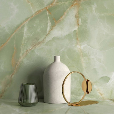 Rochelle Green 1200 x 600 polished marble effect tile
