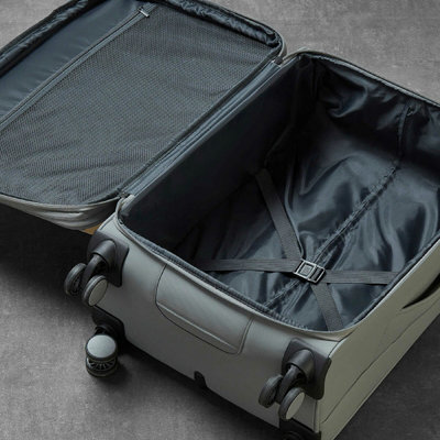 Rock Harper 3 Piece Softside Luggage Set Grey - Expandable Suitcases ...