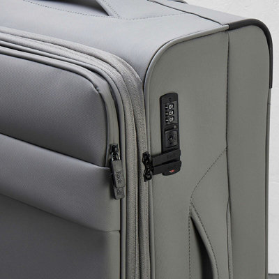Rock Harper 3 Piece Softside Luggage Set Grey - Expandable Suitcases ...