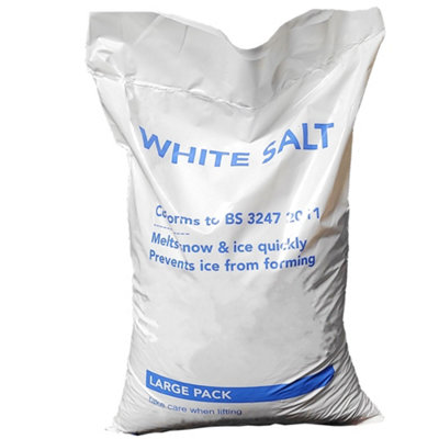 Rock Salt 22kg Bag White De-icing Salt Grit for Melting Snow and Ice on ...