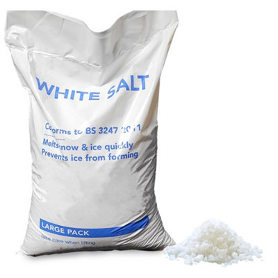 Rock Salt 22kg Bag White De-icing Salt Grit for Melting Snow and Ice on ...