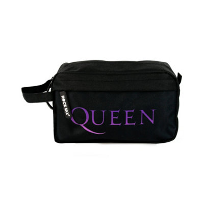 Rock Sax Unisex Black Queen Band Logo Wash and Toiletry Bag (One Size)