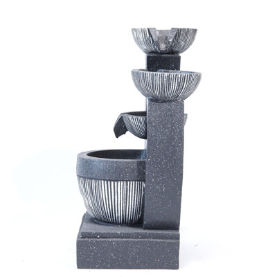 Rockery Cascading Waterscape Garden Tiered LED Fountain Outdoor ...