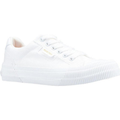 Rocket Dog Cheery Canvas white ladies lace up plimsolls pumps trainers ...