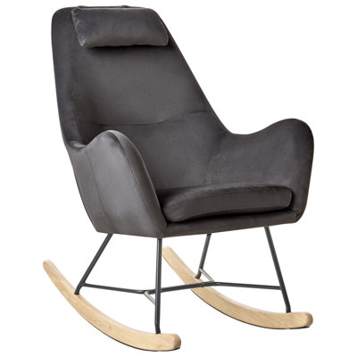Rocking Chair ARRIE Velvet Dark Grey