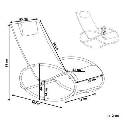 Rocking Sun Lounger CAMPO Fabric Blue
