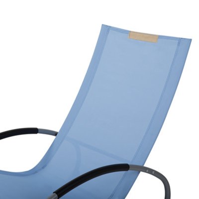 Rocking Sun Lounger CAMPO Fabric Blue