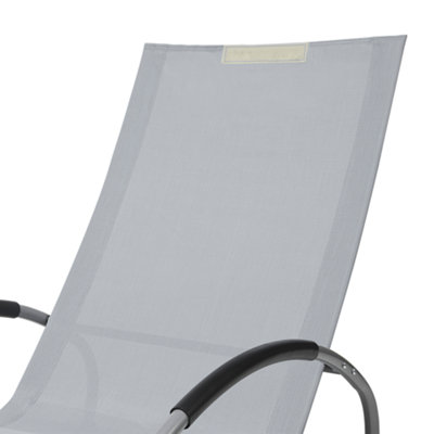 Rocking Sun Lounger CAMPO Fabric Grey