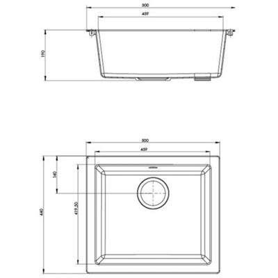 Rocklite Weston 1.0 Bowl Granite Composite Undermount Kitchen Sink ...