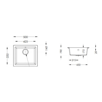 Rocklite Weston 1.0 Bowl Granite Composite Undermount Kitchen Sink ...