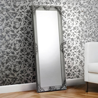 Rococo Pewter Lean-To Mirror, Wood frame, Rectangular, Full length ...