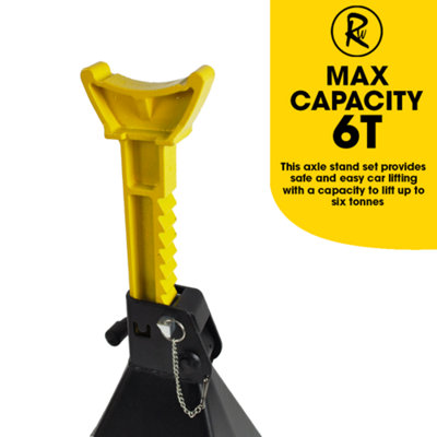 RocwooD 6 Tonne Axle Stand Set Including 2 Axle Stands