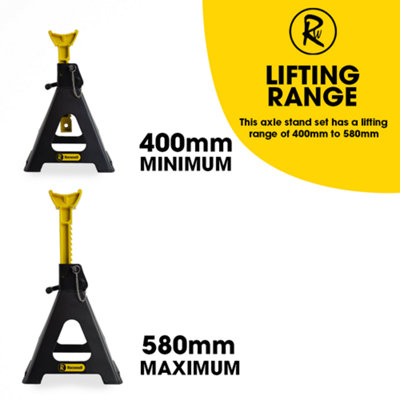 RocwooD 6 Tonne Axle Stand Set Including 2 Axle Stands
