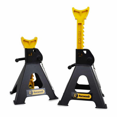 RocwooD Axle Stand 3 Ton Tonne Garage Workshop Pair Of Stands | DIY at B&Q