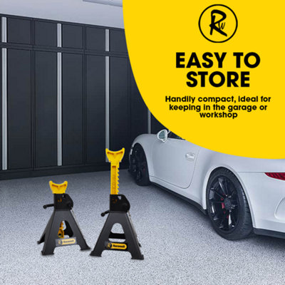 RocwooD Axle Stand 3 Ton Tonne Garage Workshop Pair Of Stands