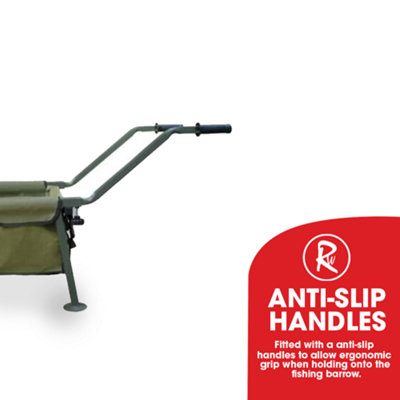 RocwooD Foldable Fishing Barrow Trolley Single Wheel 150kg Load