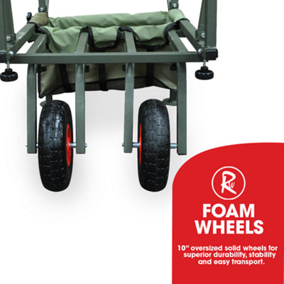 RocwooD Foldable Fishing Barrow Trolley Two Wheels 150kg Load