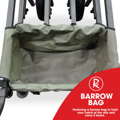 RocwooD Foldable Fishing Barrow Trolley Two Wheels 150kg Load