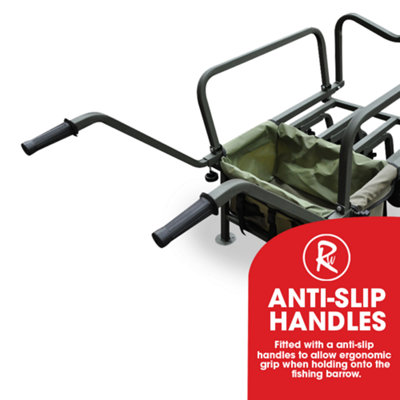 RocwooD Foldable Fishing Barrow Trolley Two Wheels 150kg Load