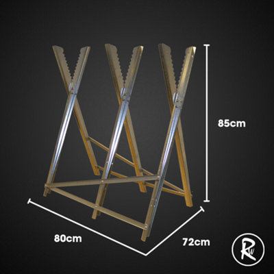 RocwooD Saw Horse Log Holder Heavy Duty Steel Foldable 150kg