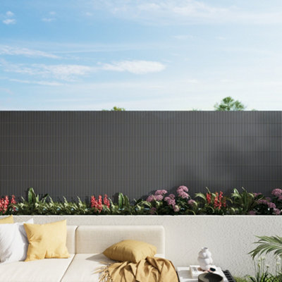 Rods Reinforced Windproof & Waterproof PVC Privacy Screen 300cm W x 100cm D
