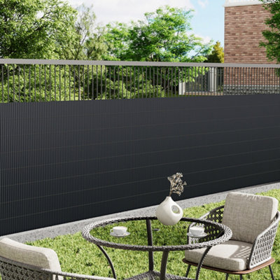 Rods Reinforced Windproof & Waterproof PVC Privacy Screen 300cm W x 100cm D