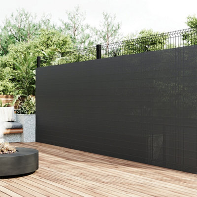 Rods Reinforced Windproof & Waterproof PVC Privacy Screen 300cm W x 180cm D