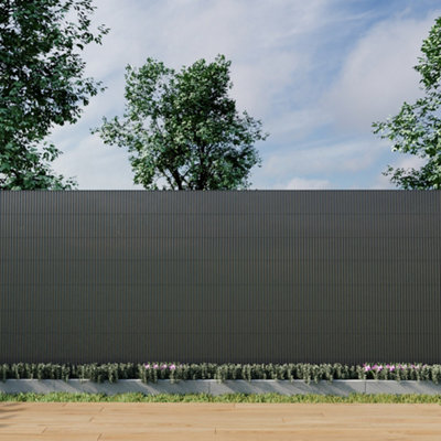 Rods Reinforced Windproof & Waterproof PVC Privacy Screen 500cm W x 120cm D